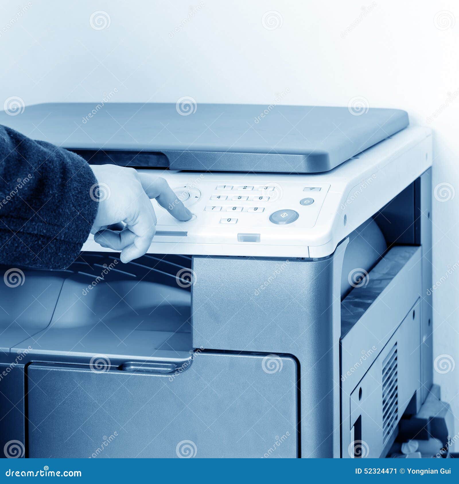 Woman using copy machine stock image. Image of button - 52324471