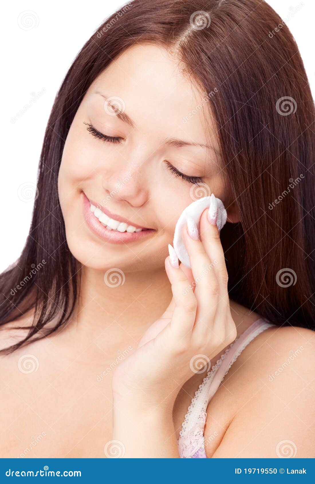 Woman using cotton pads stock photo. Image of feminine - 19719550