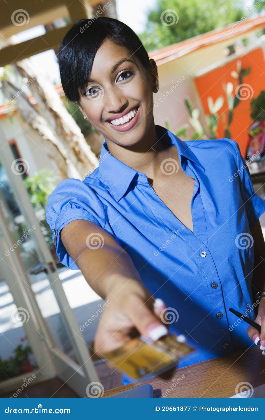 Woman Using Credit Card stock image. Image of businesswoman - 29661877