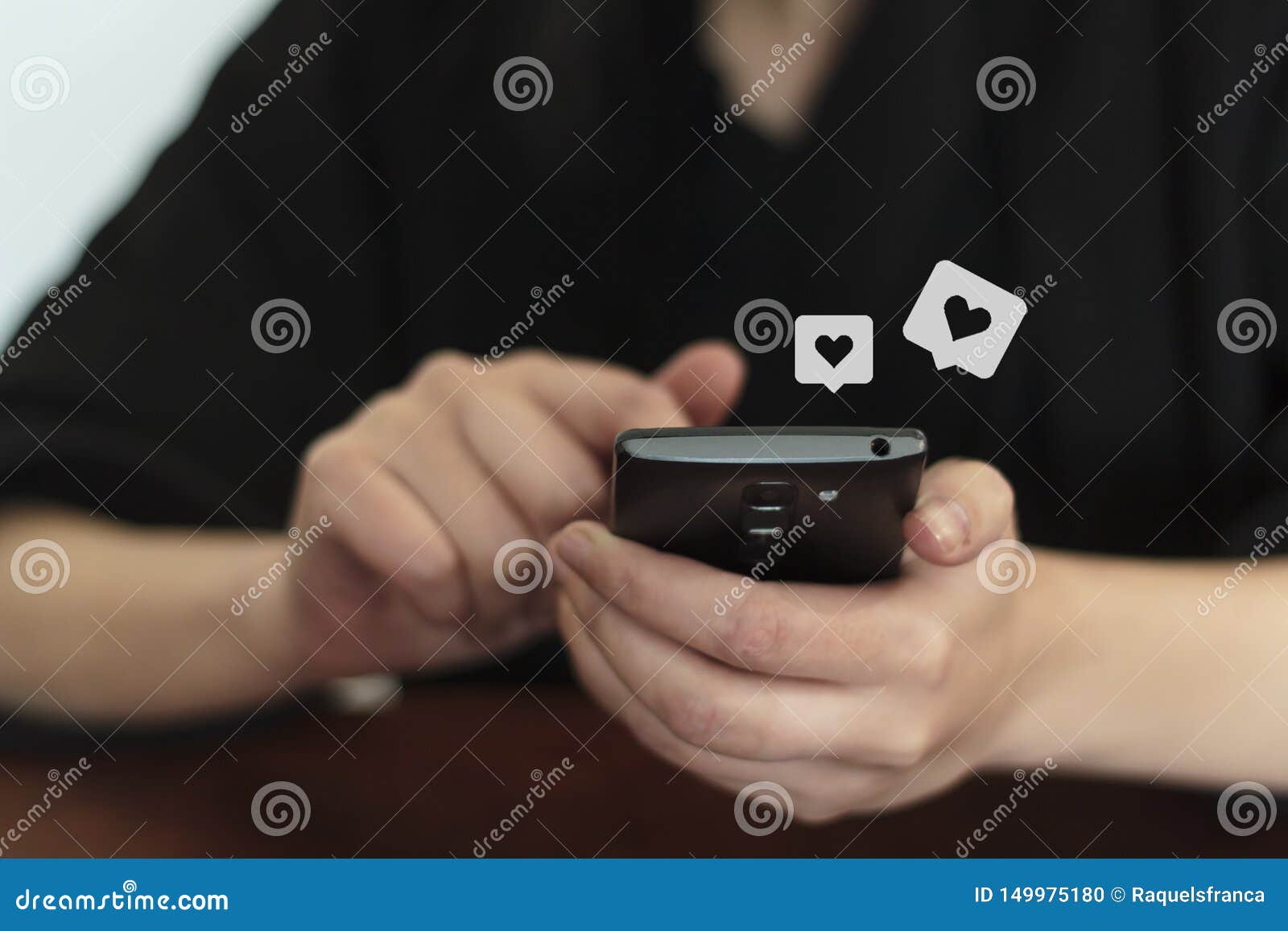 Woman Using Dating App on Phone Stock Photo - Image of service, phone ...