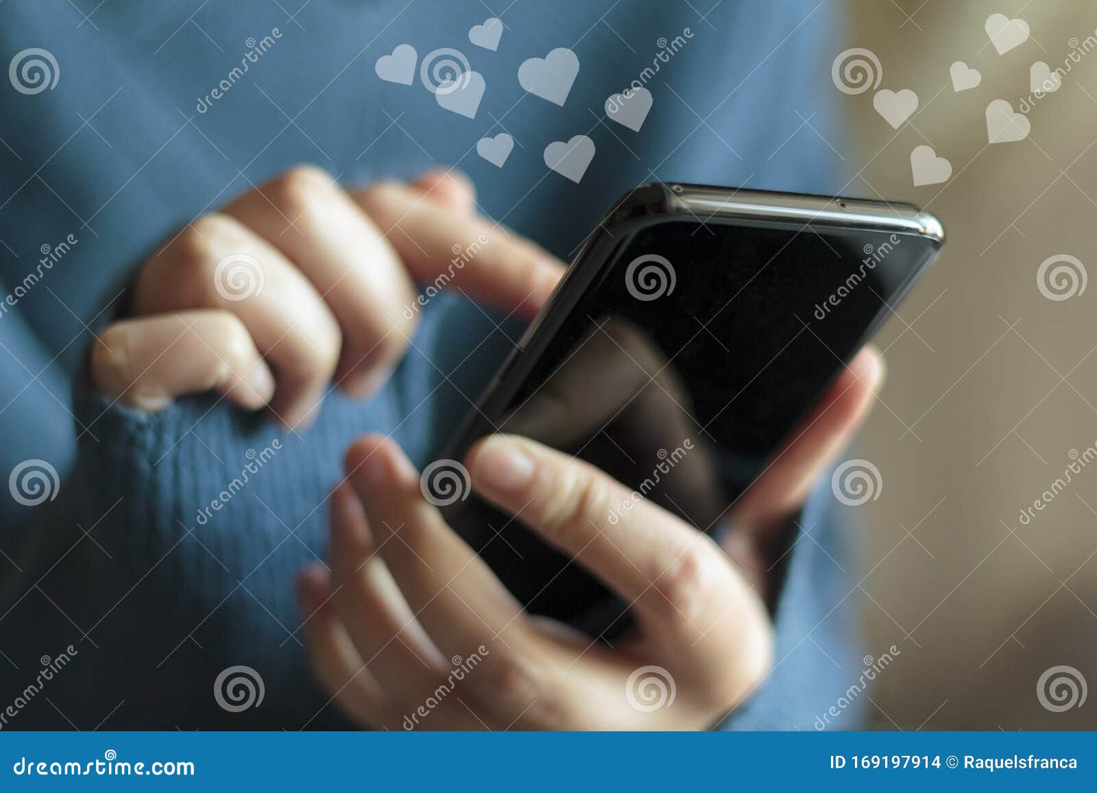 Woman Using Dating App on Phone Stock Photo - Image of phone, lovers ...