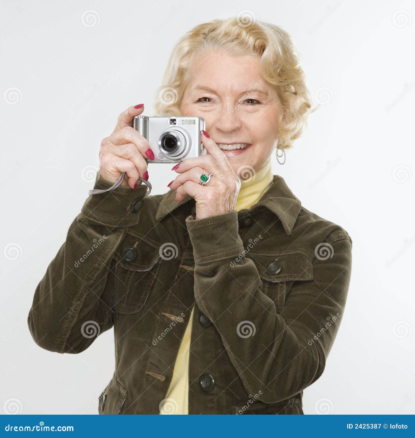 Woman Using Digital Camera. Stock Image - Image of woman, camera: 2425387