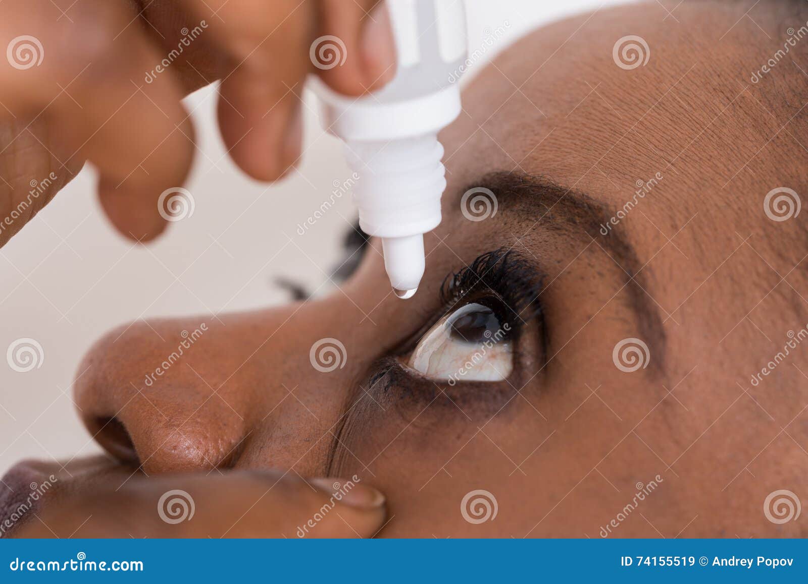 Woman Using Eye Drop stock image. Image of applying, infection - 74155519