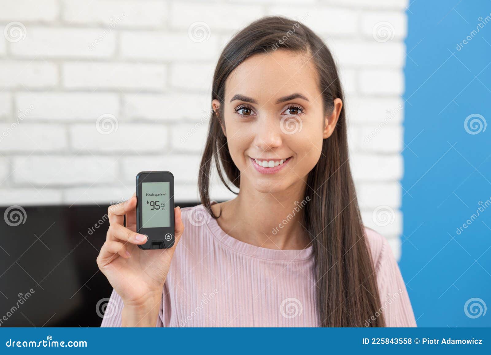 Woman Using Glucometer at Home Stock Photo - Image of analyzing, health ...