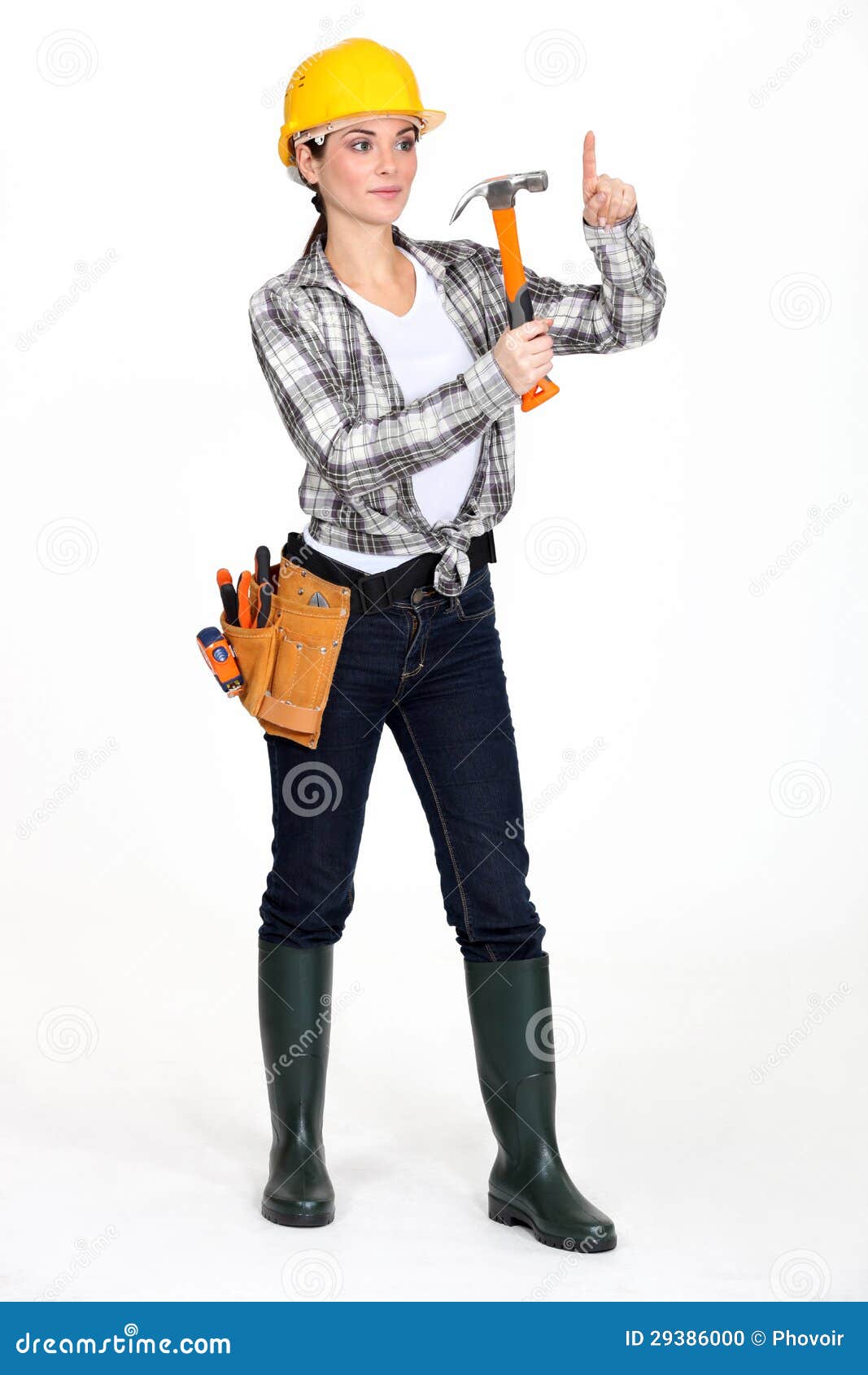 Woman using hammer stock photo. Image of construction - 29386000