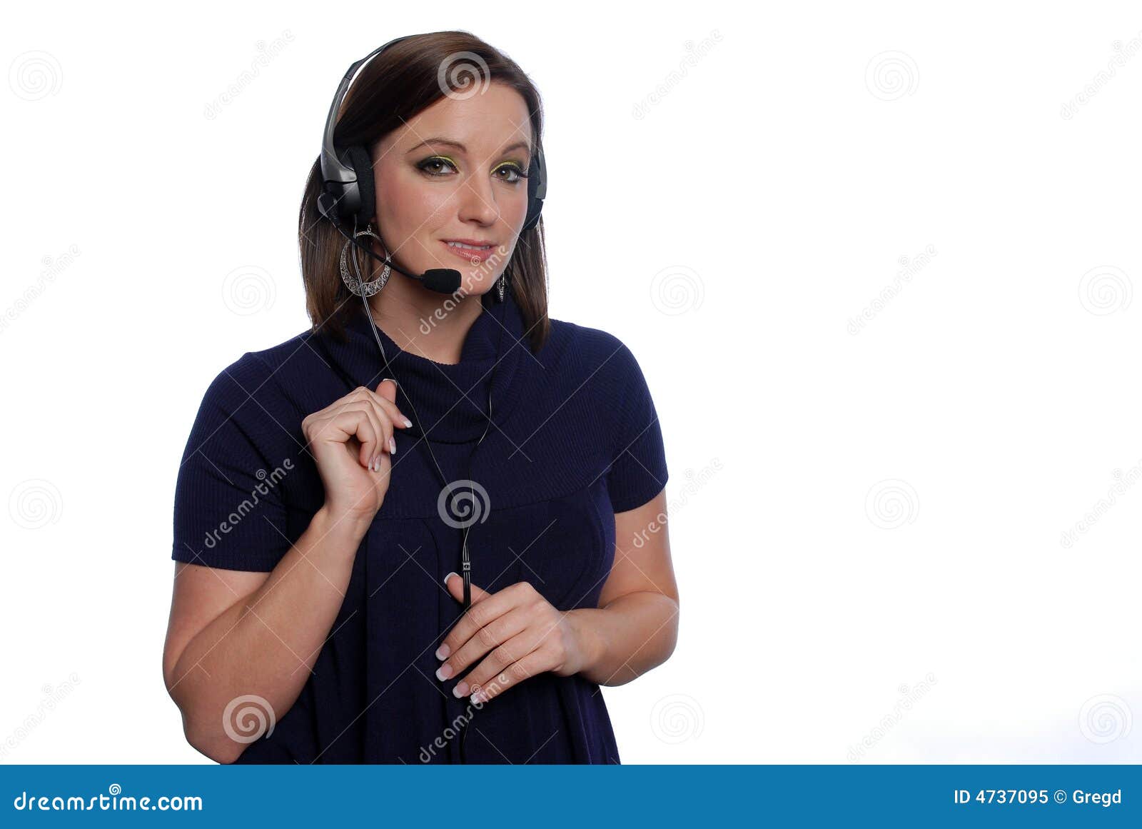 Woman using headset stock image. Image of conversation - 4737095