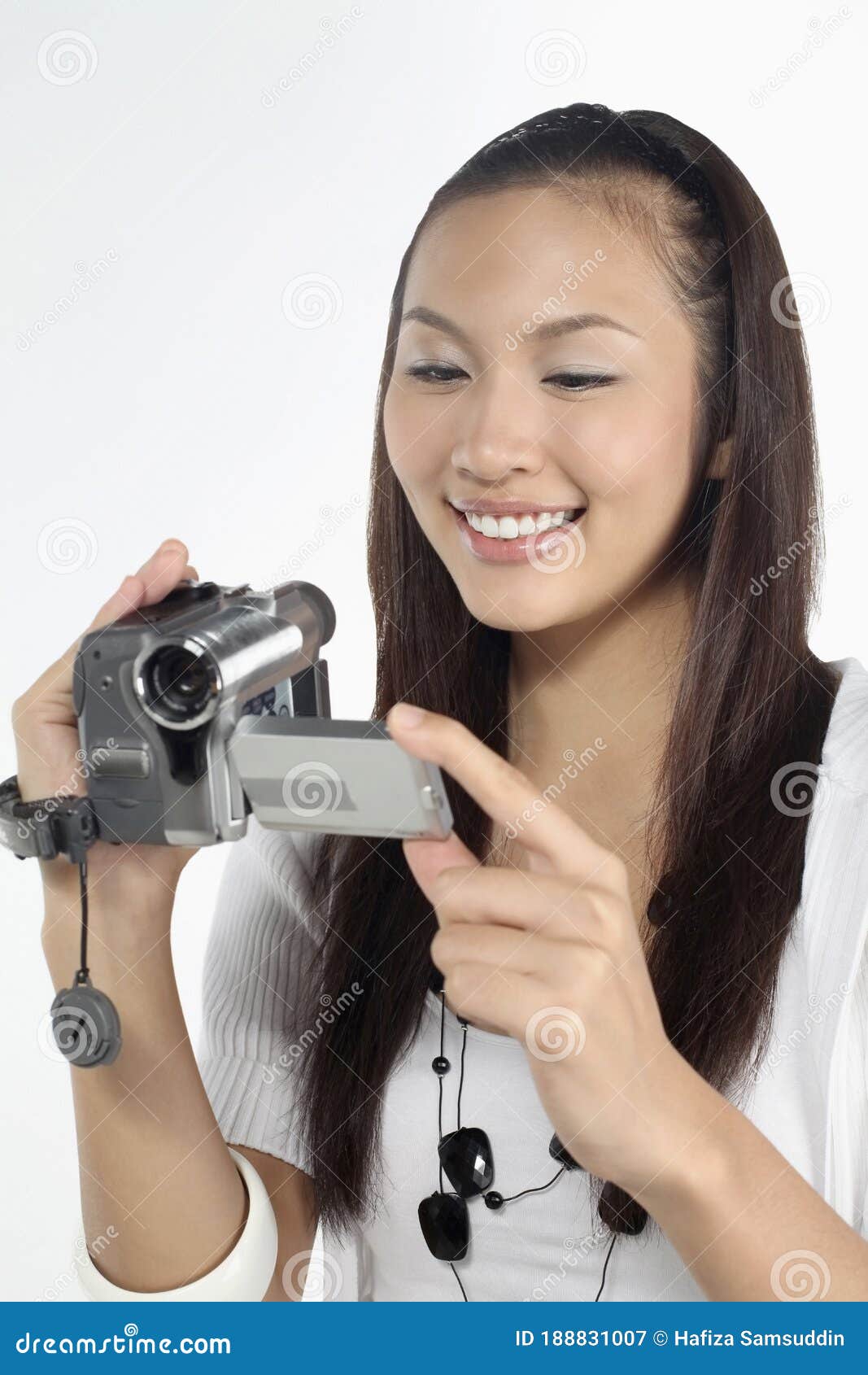 Woman Using Home Video Camera. Conceptual Image Stock Image - Image of ...