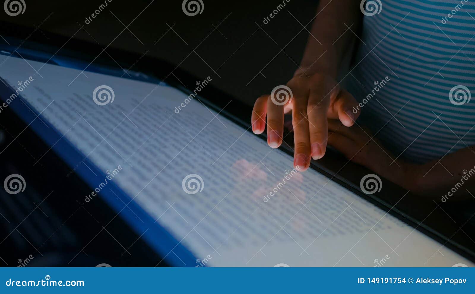 Woman Using Interactive Touchscreen Display Stock Photo - Image of ... Woman Using Interactive Touchscreen Display Stock Photo - Image of ...