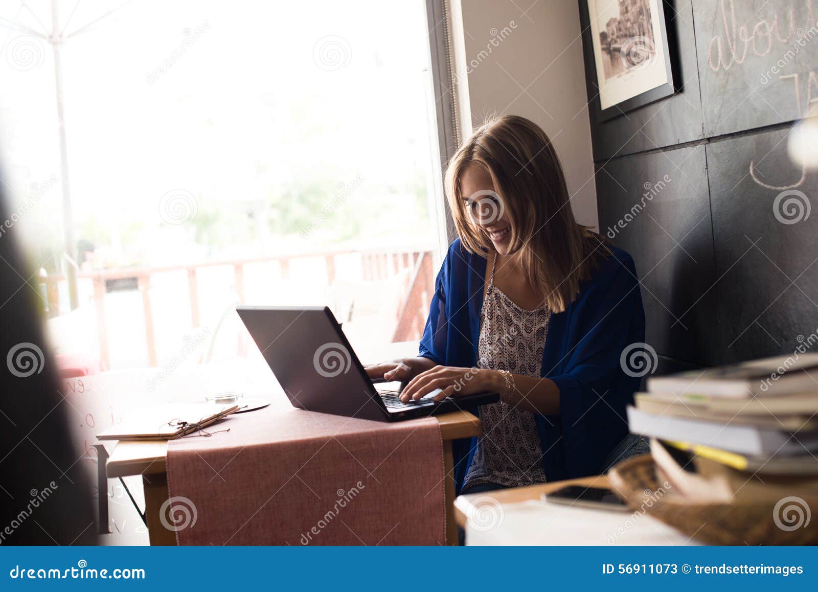 Woman using laptop stock image. Image of student, business - 56911073