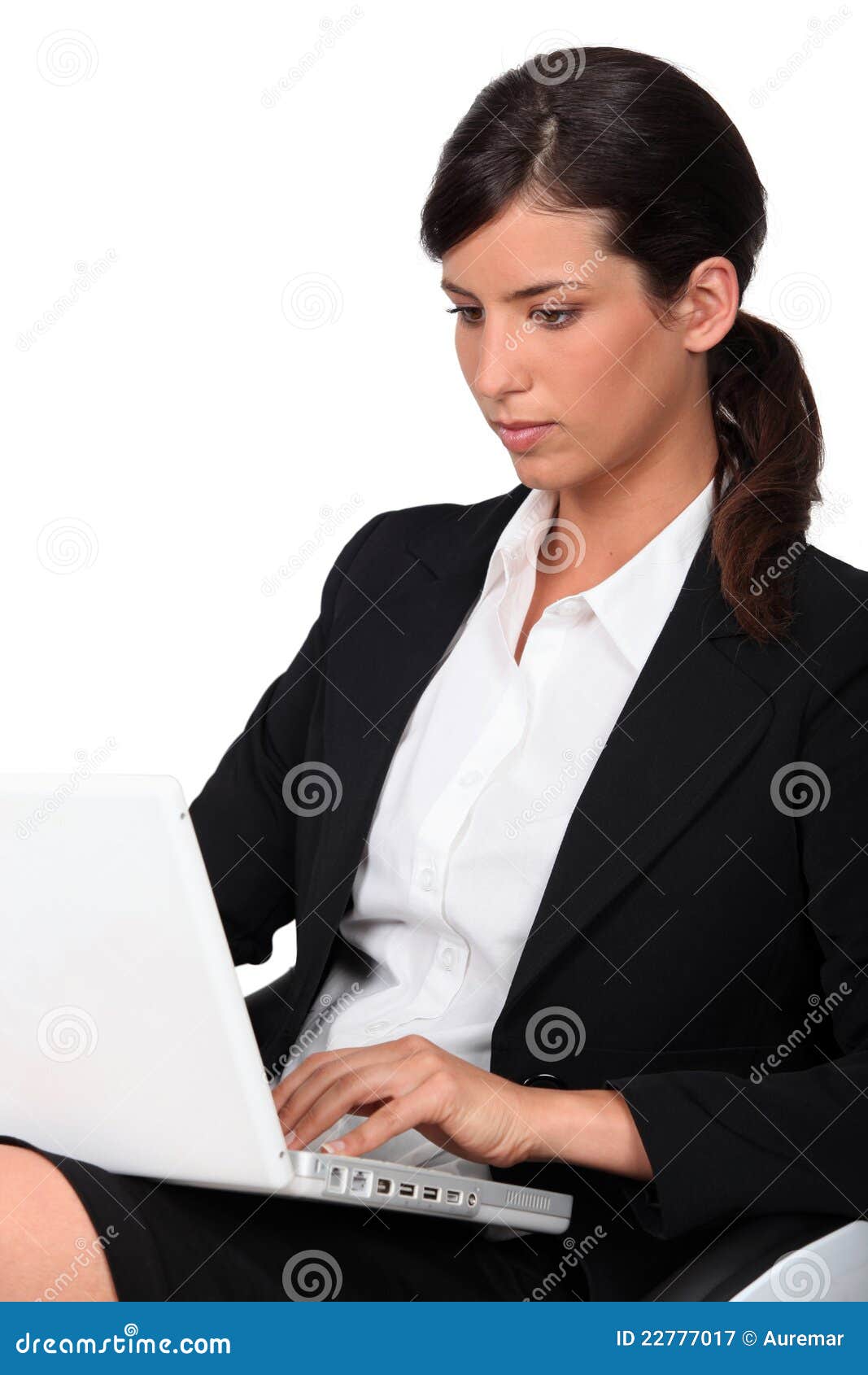 Woman Using Laptop Computer Stock Image - Image of girl, caucasian ...