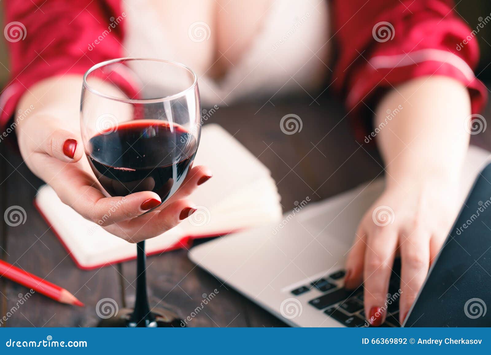 Woman Using Laptop and Having a Drink Stock Photo - Image of computer ...