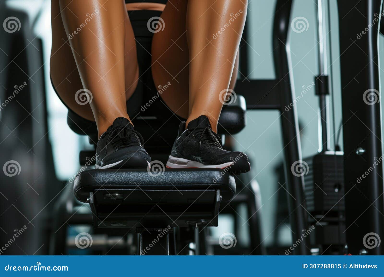 Woman Using a Leg Press Machine, Muscles at Work Stock Illustration ...