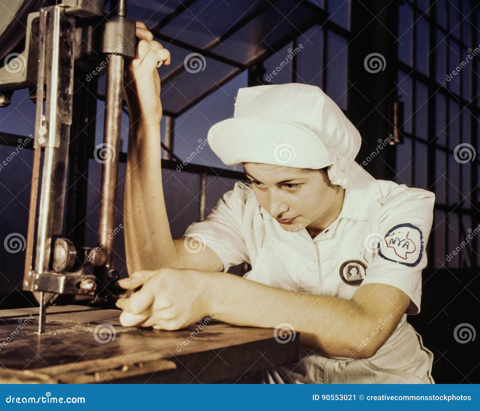 Woman Using Machine During Nighttime Picture. Image: 90553021