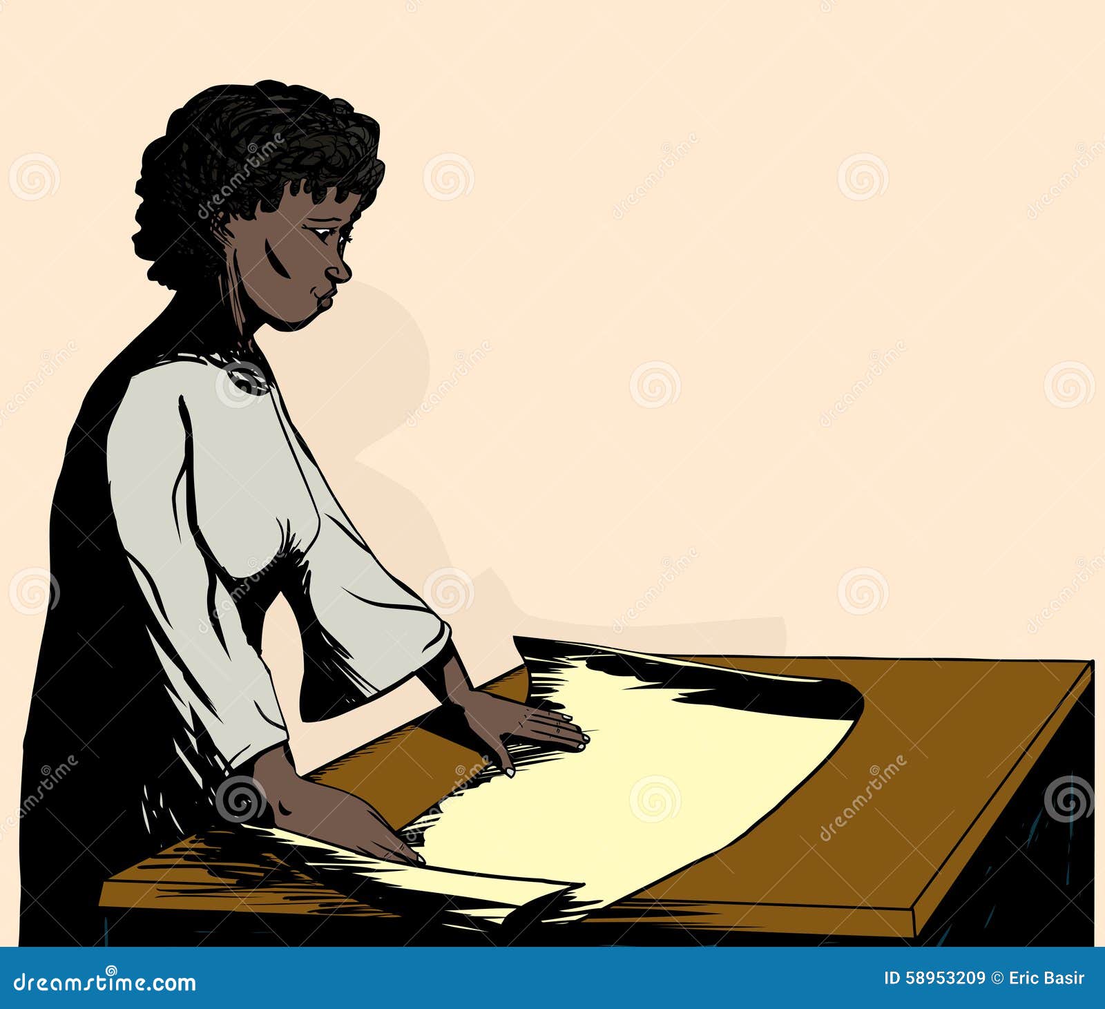 Woman Using a Map stock illustration. Illustration of artist - 58953209