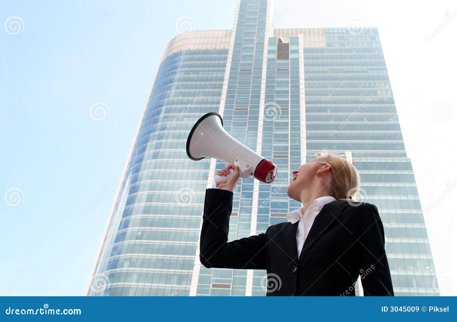 Woman using megaphone stock image. Image of holding, energetic - 3045009
