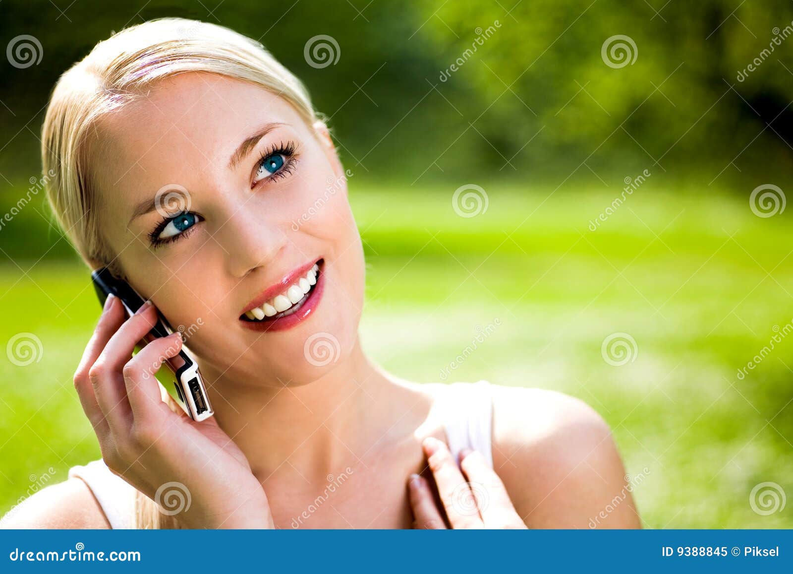 Woman Using Mobile Phone stock image. Image of mobile - 9388845