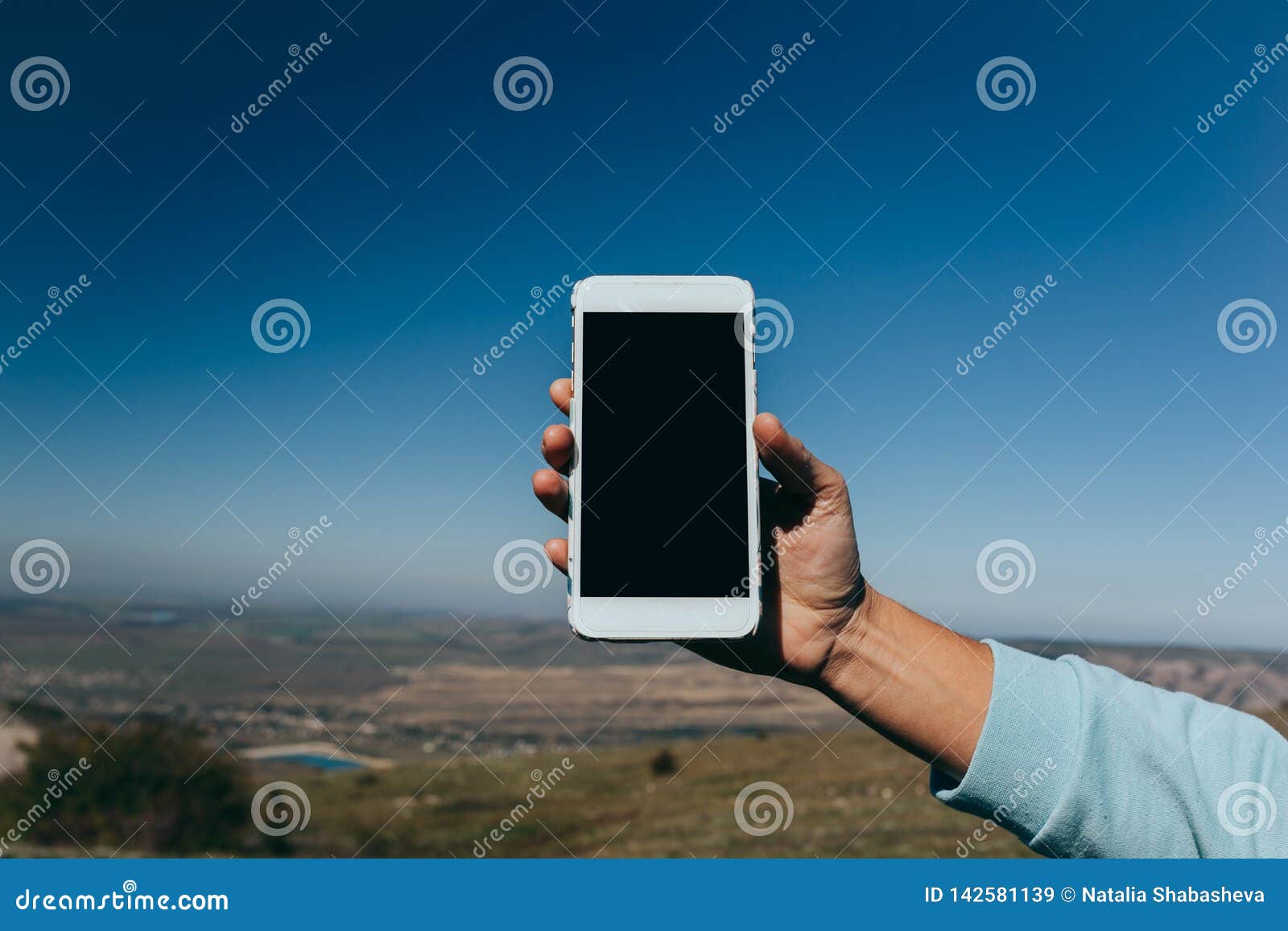 Woman Using Mobile Smart Phone Outdoor Stock Image - Image of ...