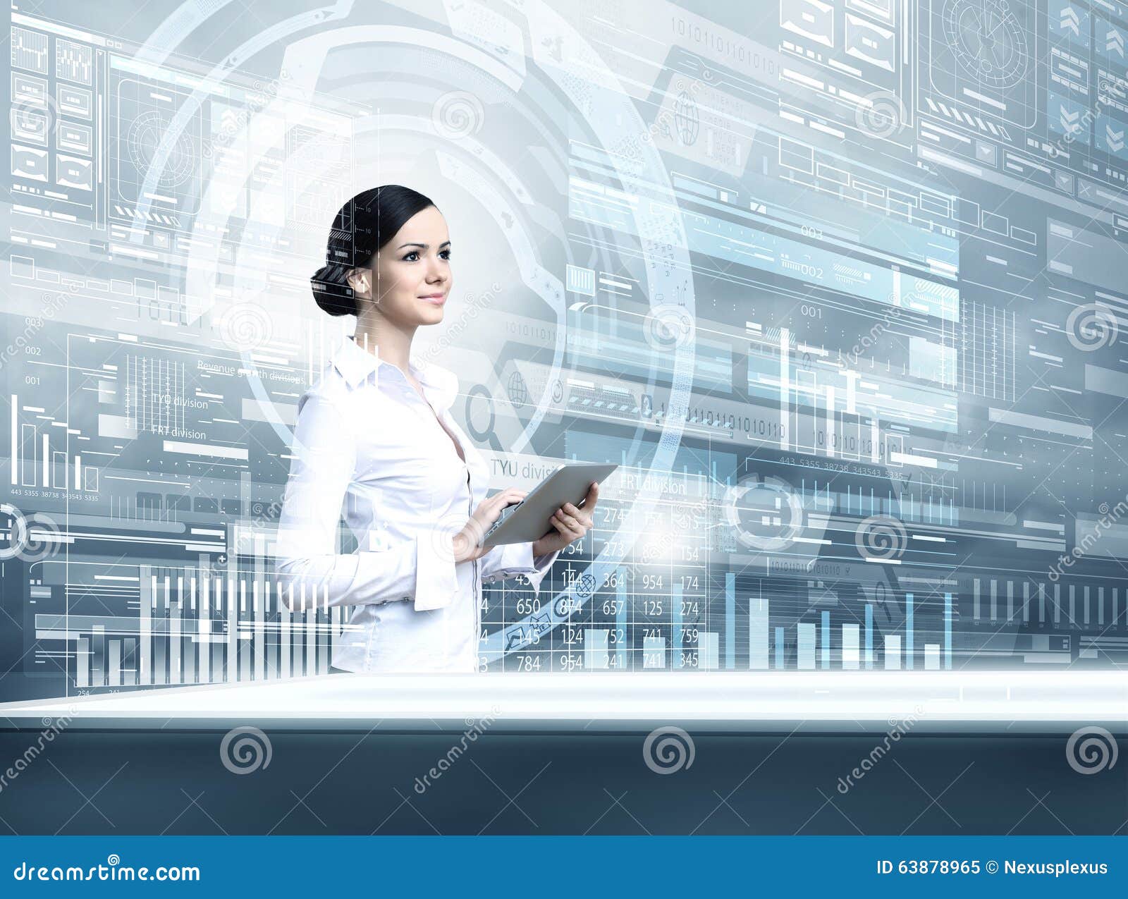Woman Using Modern Technologies Stock Image - Image of tablet, hand ...
