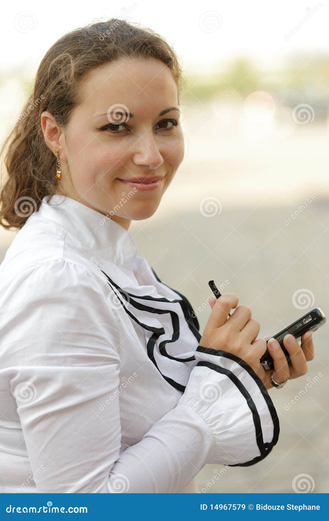 Woman using organizer stock image. Image of organizer - 14967579