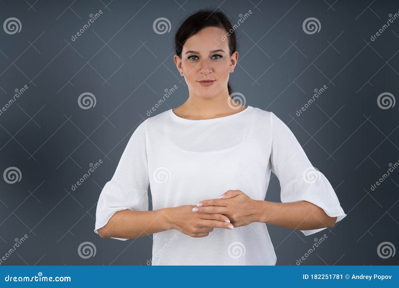 Woman Using Sign Language To Communicate Stock Image - Image of ...