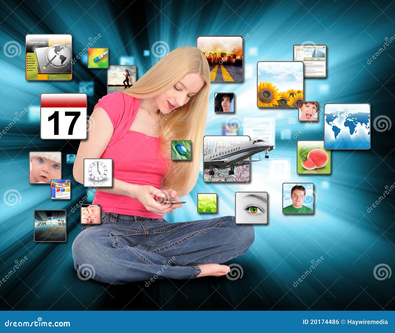 Woman Using Smart Phone with Apps Stock Photo - Image of holding, cyber ...