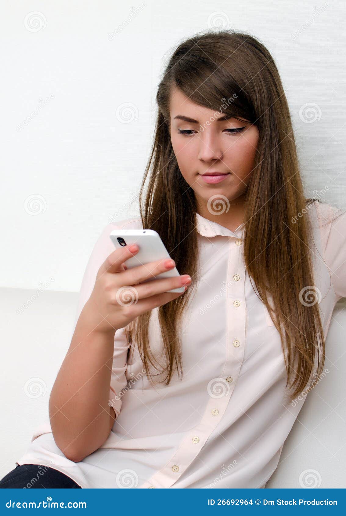 Woman using smartphone stock photo. Image of human, lady - 26692964