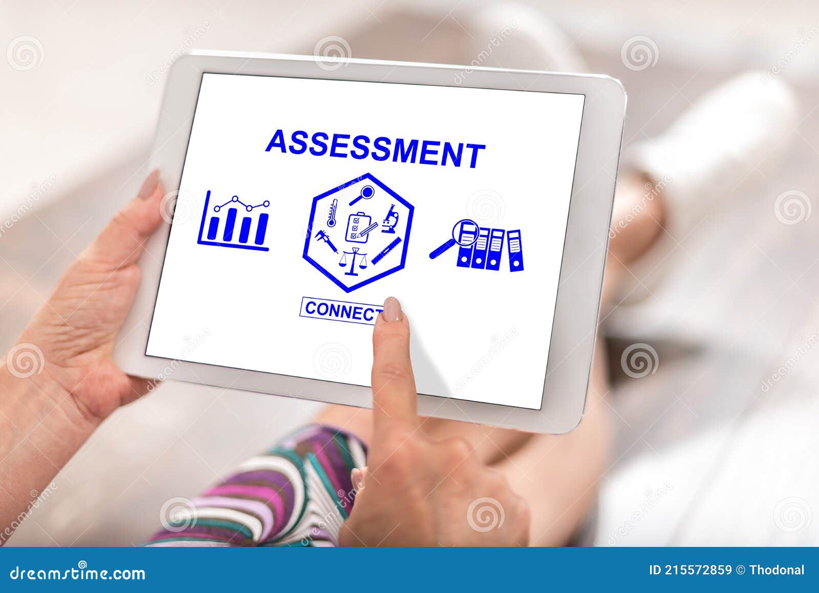 Assessment Concept on a Tablet Stock Image - Image of hand, report ...
