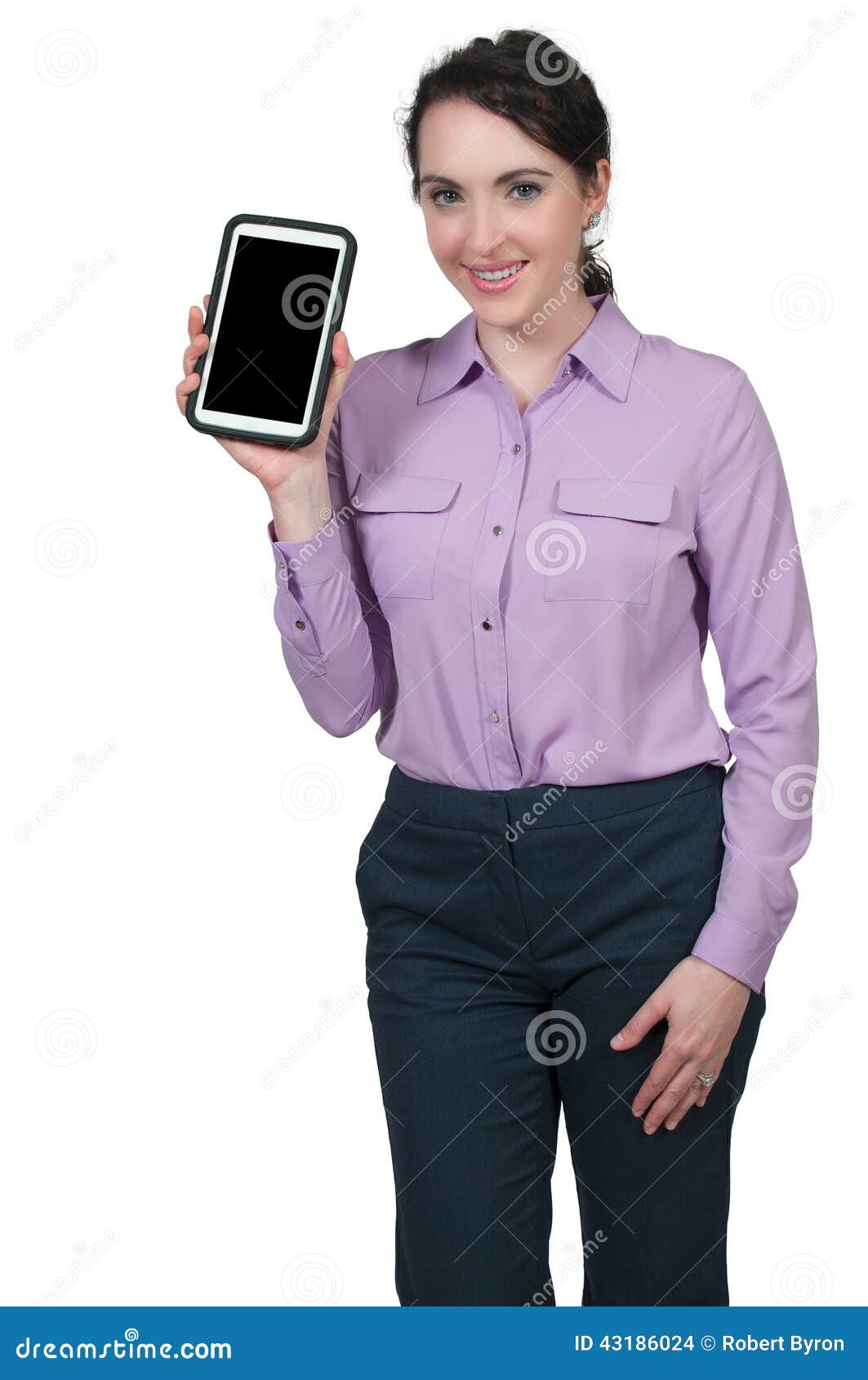 Woman Using Tablet stock photo. Image of display, female - 43186024