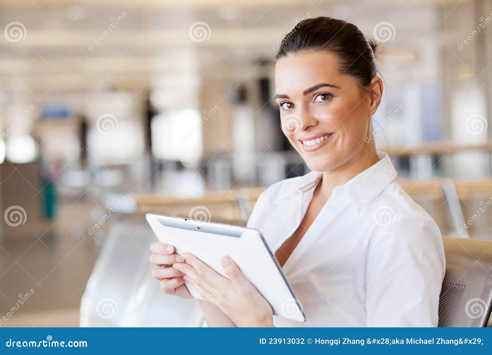 Woman Using Tablet Computer Stock Photo - Image of adult, high: 23913032