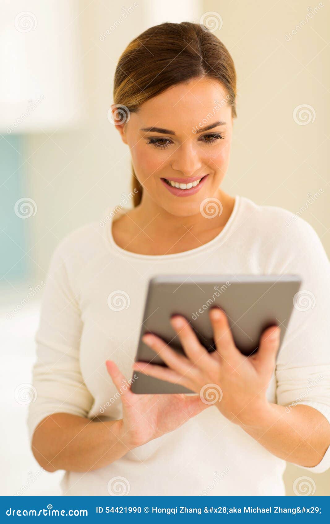 Woman Using Tablet Computer Stock Photo - Image of computer, attractive ...