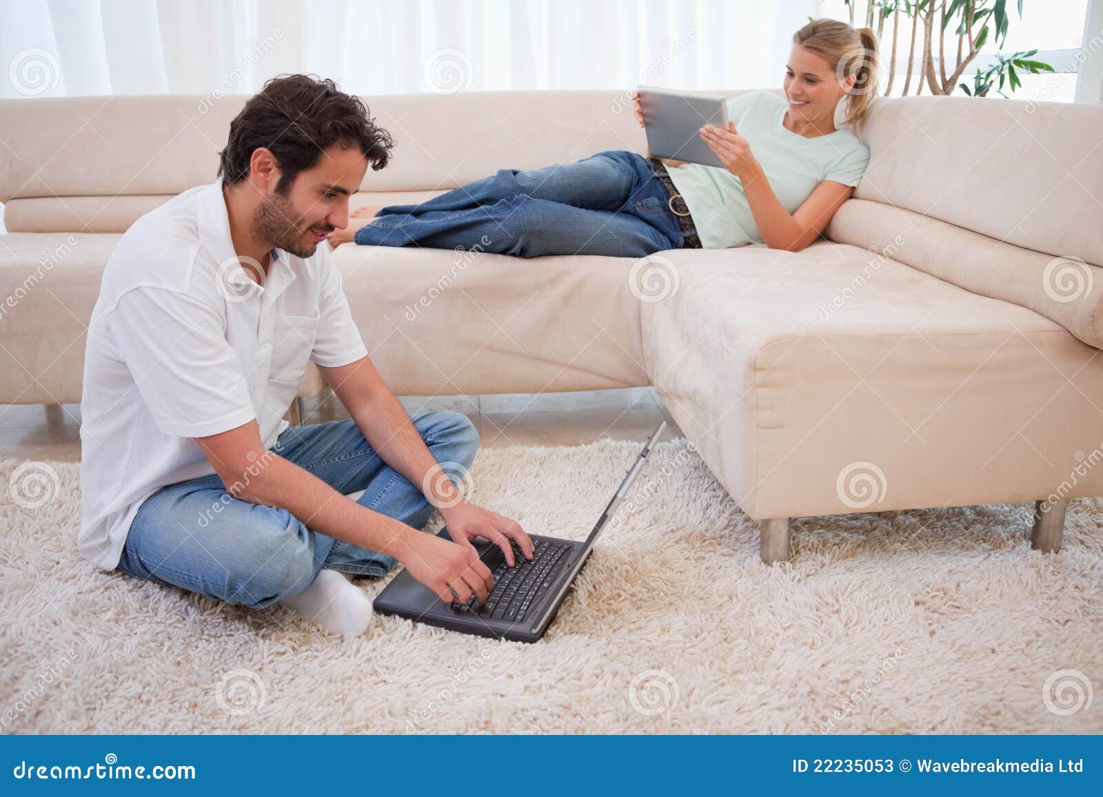 Woman Using a Tablet Computer W Stock Image - Image of love, computing ...