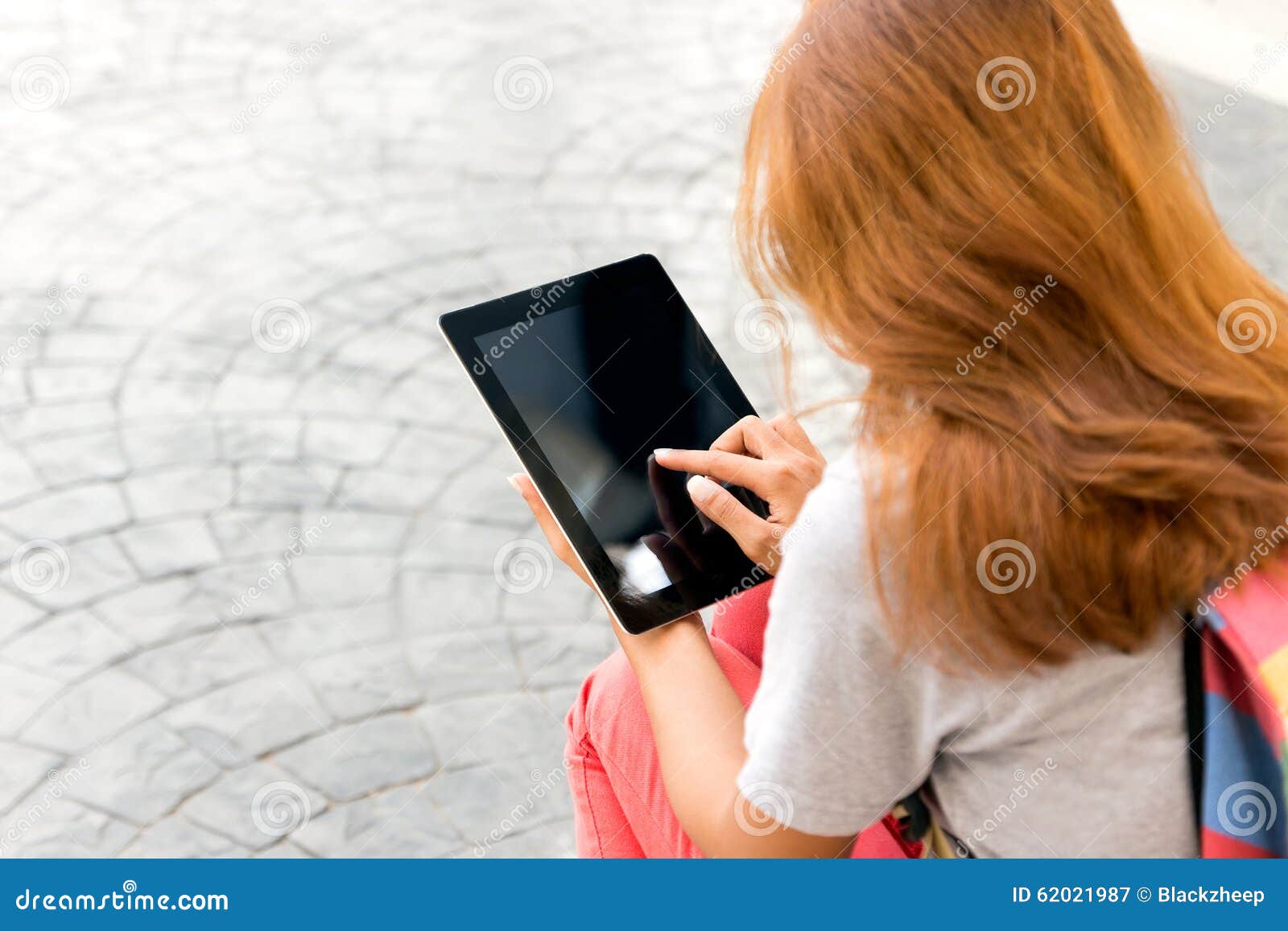 Woman Using Tablet Find Information Stock Image - Image of life, screen ...
