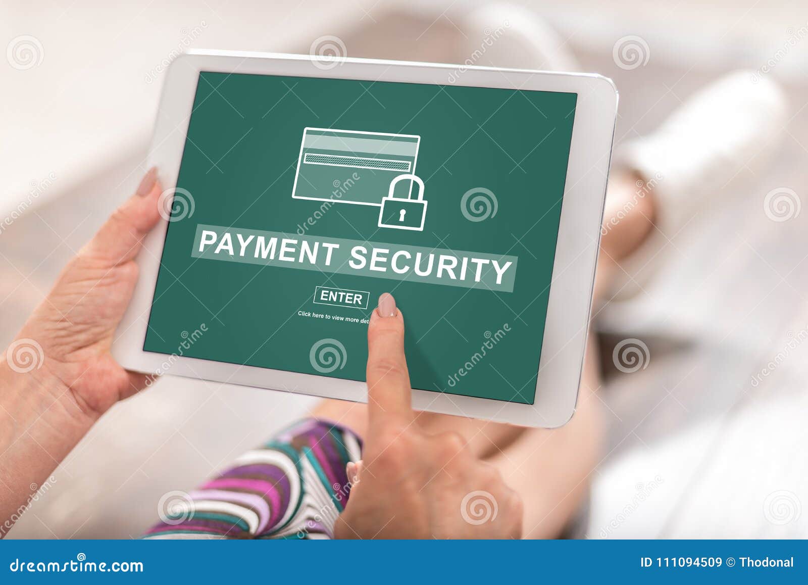 Payment Security Concept on a Tablet Stock Image - Image of hand ...