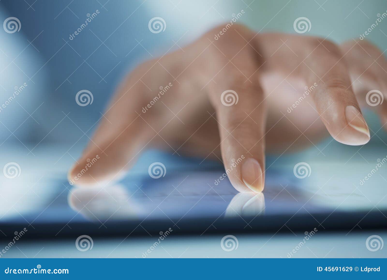 Woman Using Tablet Pc, Close-up on Fingers Stock Image - Image of ...