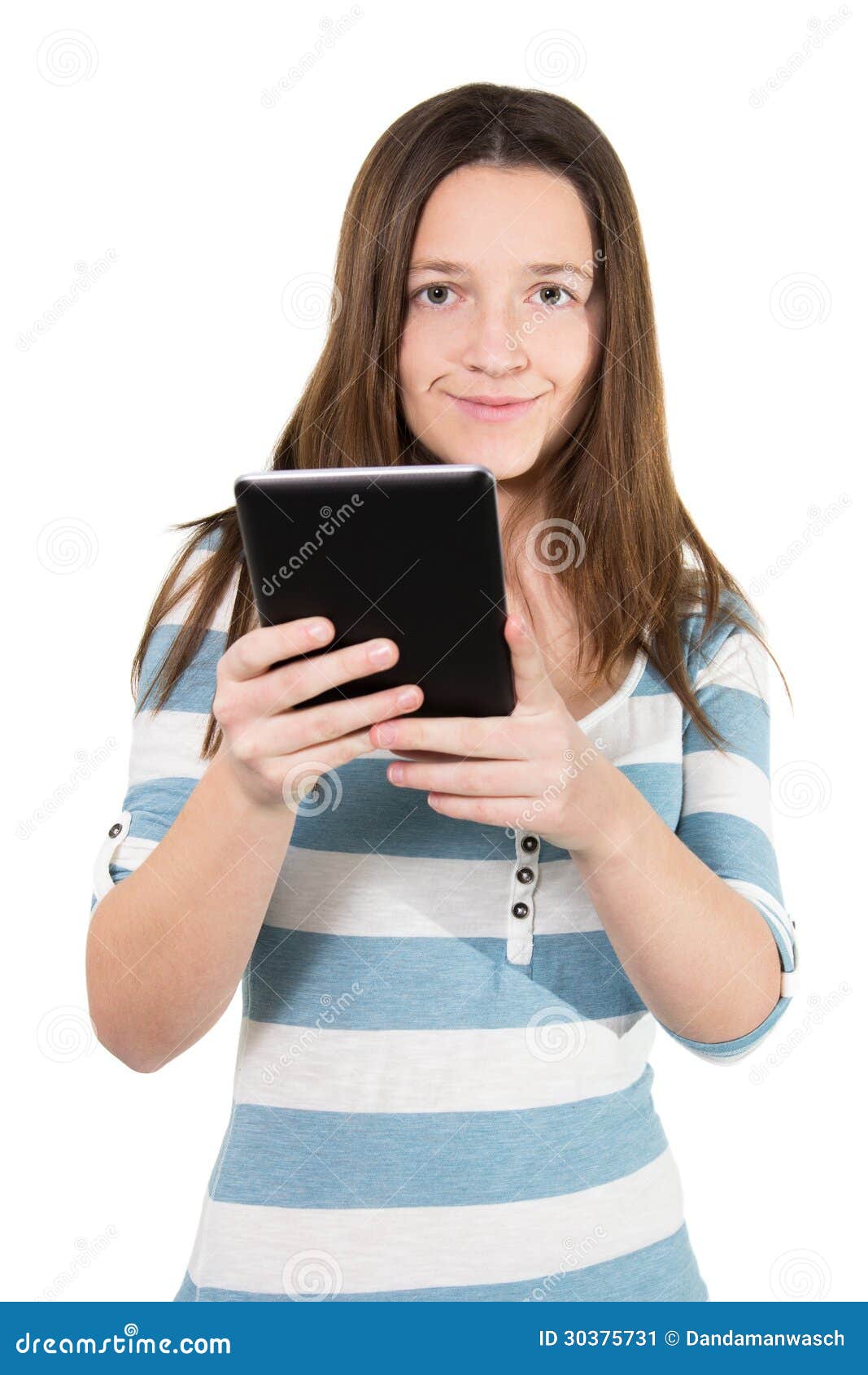 Woman using a tablet pc stock image. Image of hand, screen - 30375731