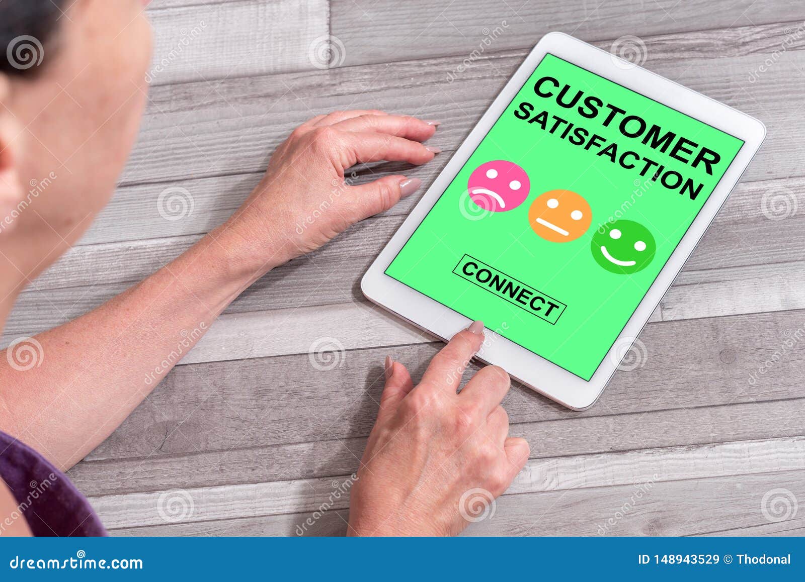 Customer Satisfaction Concept on a Tablet Stock Image - Image of client ...