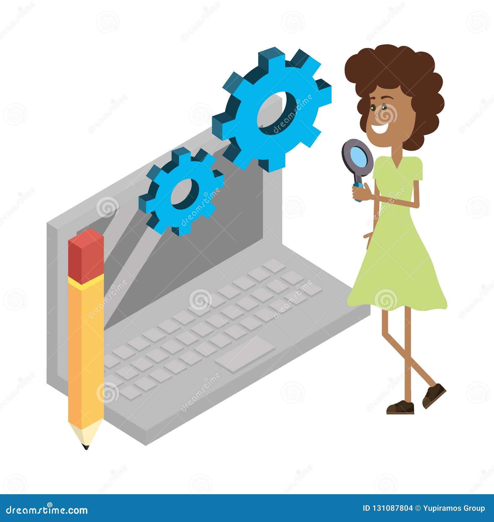 Young People and Technical Support Stock Vector - Illustration of ...