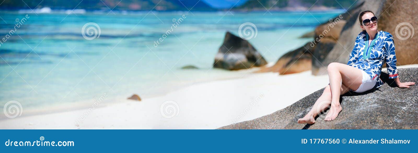 Woman on Vacation in Seychelles Stock Photo - Image of outdoor ...
