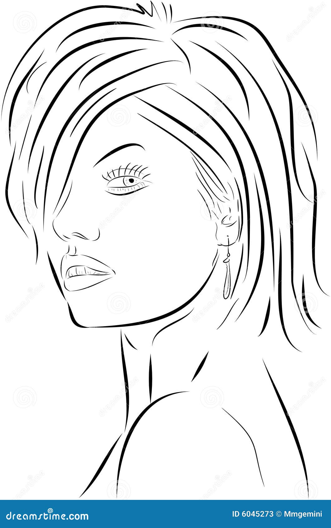 Woman vector face stock vector. Illustration of beauty - 6045273