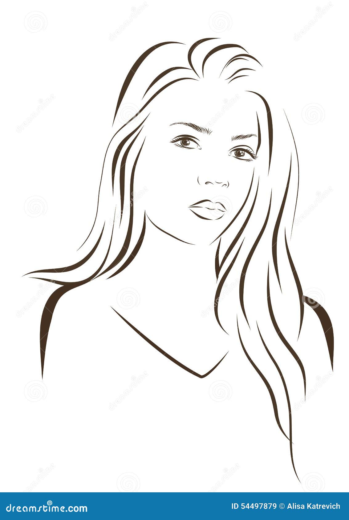 Woman Vector Portrait on a Background Stock Vector - Illustration of ...
