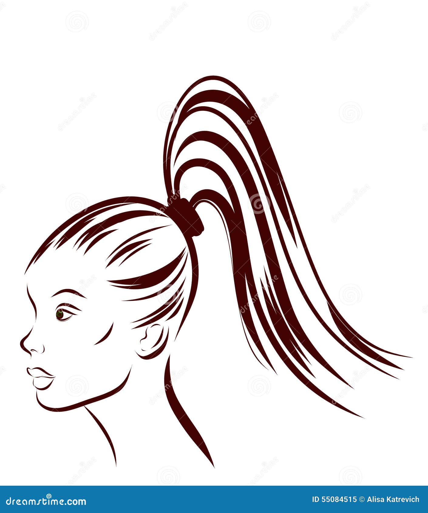 Woman Vector Portrait on a Background. EPS Stock Vector - Illustration ...