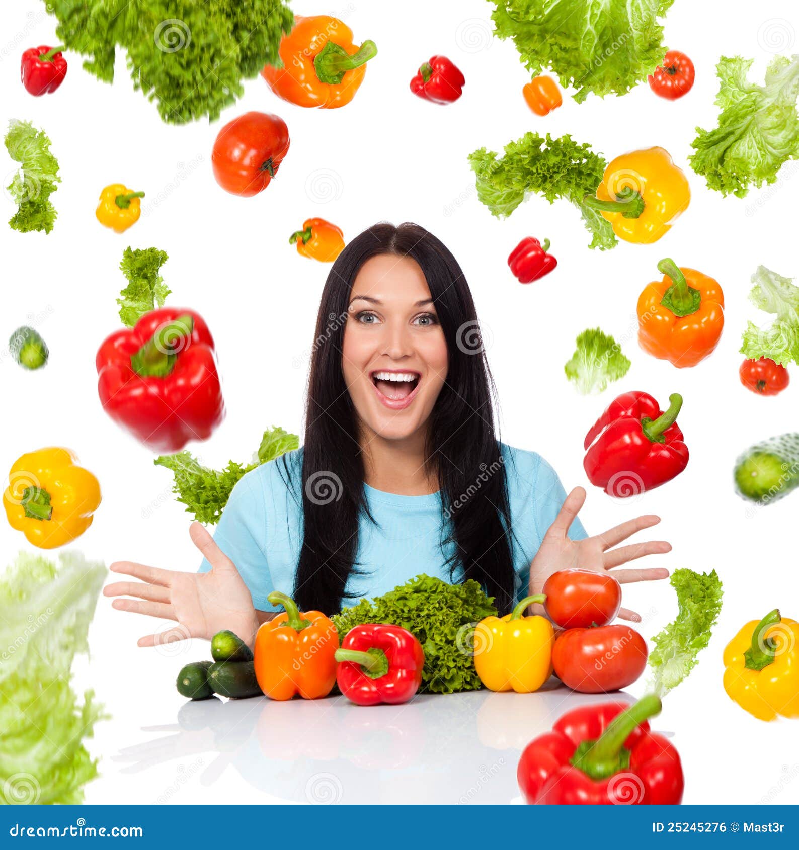 Woman vegetable concept stock photo. Image of lady, laughing - 25245276