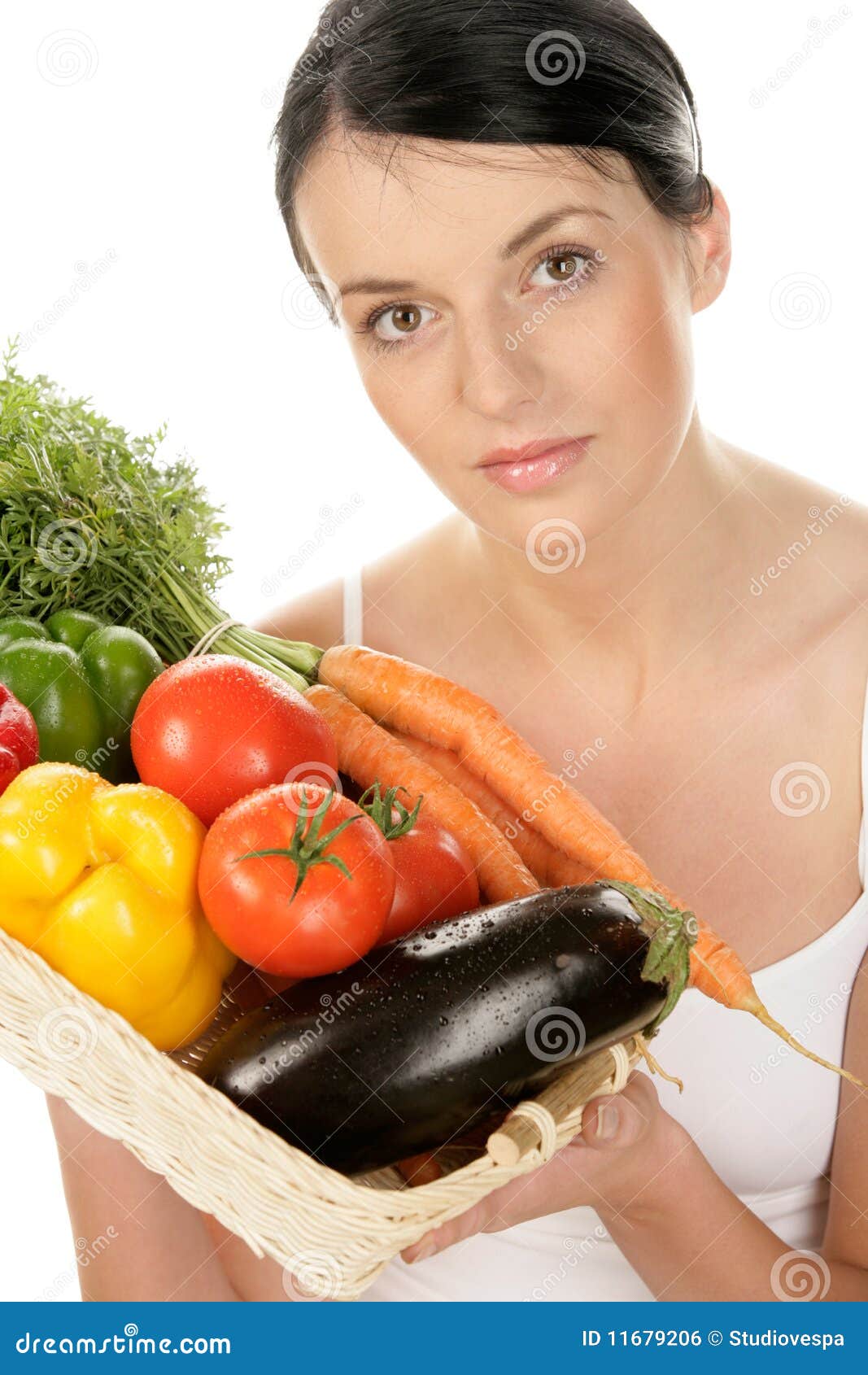 Woman with vegetables stock photo. Image of alone, female - 11679206