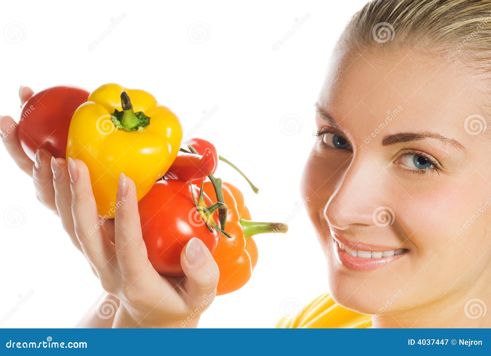 Woman with vegetables stock image. Image of diet, holding - 4037447