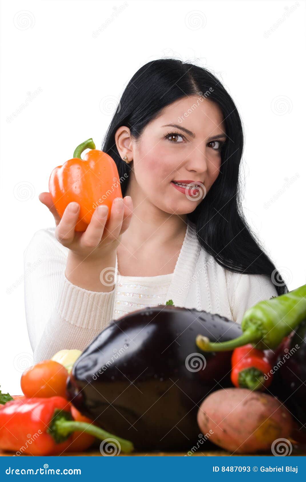 Woman with vegetables stock image. Image of fresh, color - 8487093