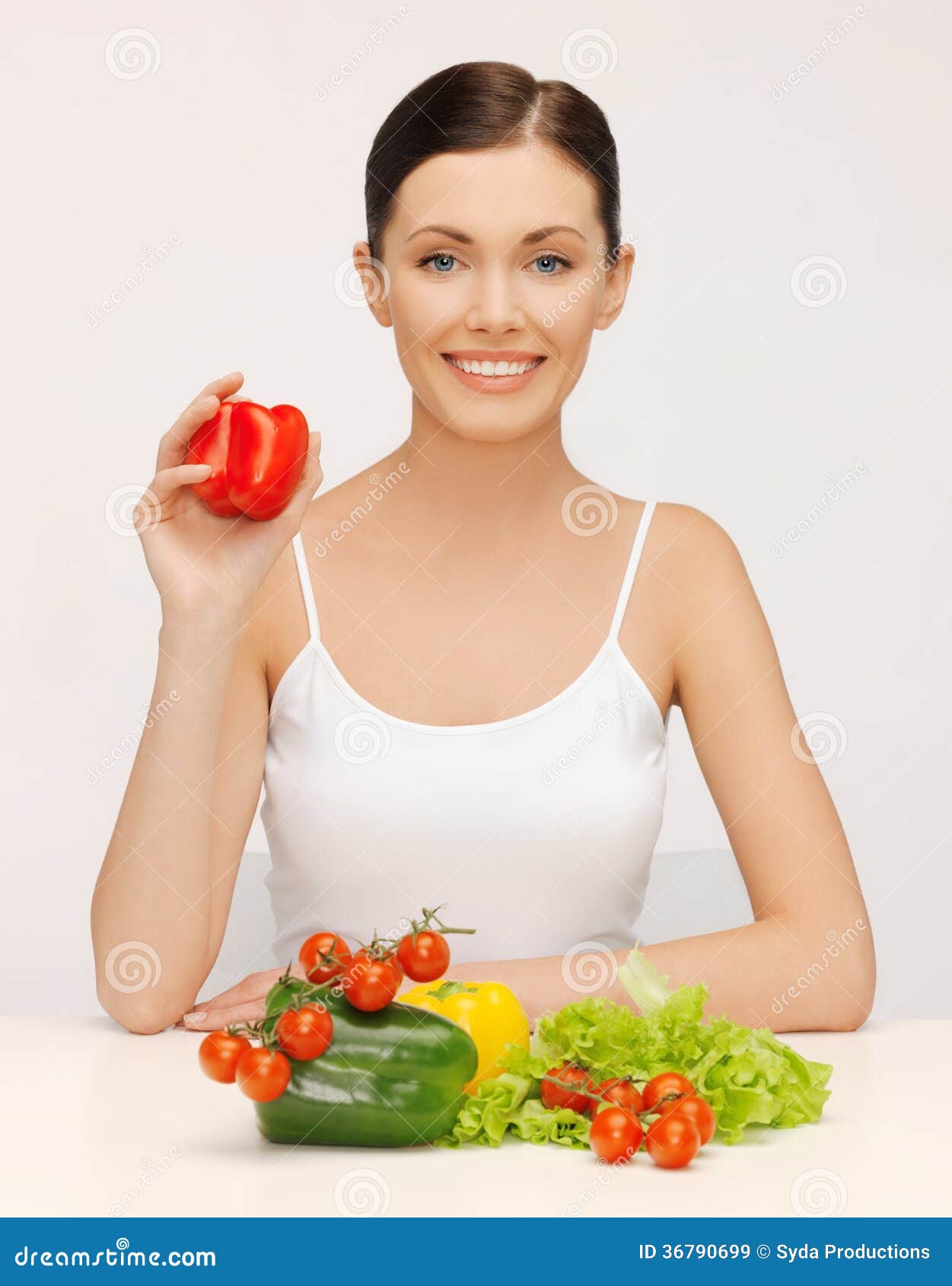 Woman with vegetables stock image. Image of elegant, meal - 36790699