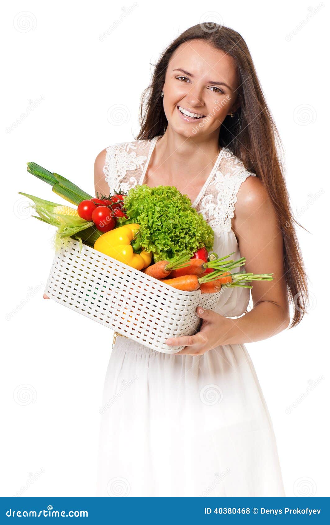 Woman with vegetables stock photo. Image of girl, carrot - 40380468