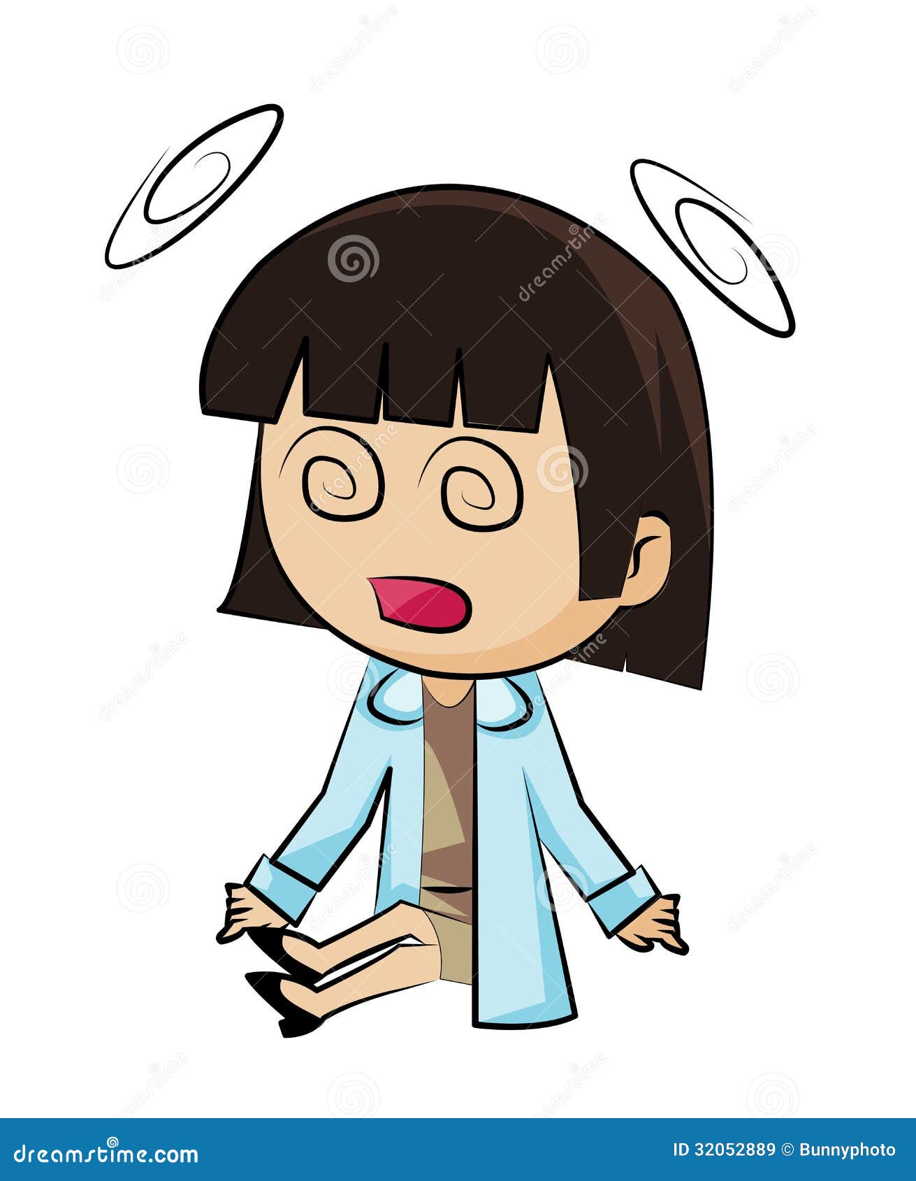 Woman with vertigo symptom stock vector. Illustration of woman - 32052889