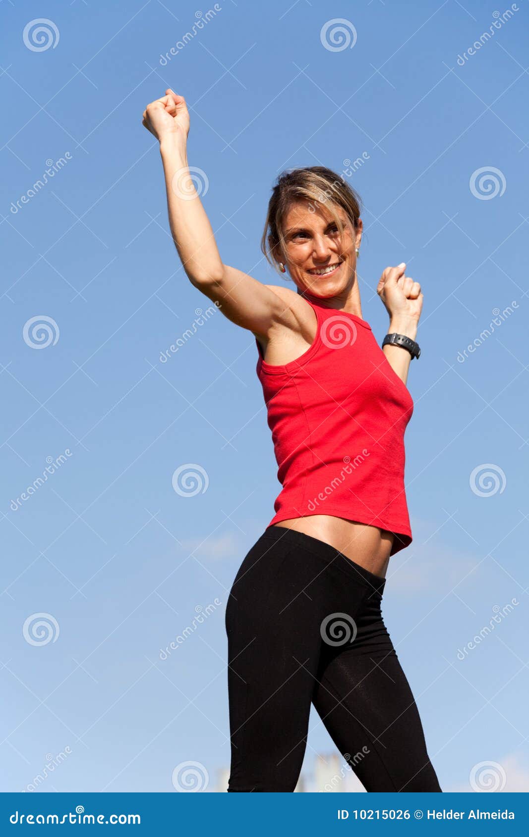 Woman victory stock photo. Image of enjoyment, active - 10215026