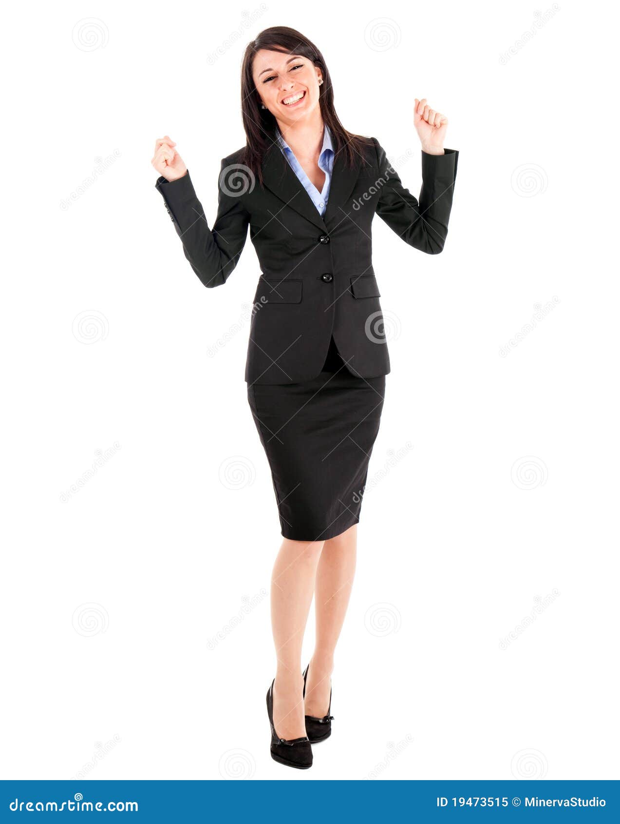Woman victory stock image. Image of raised, success, excitement - 19473515